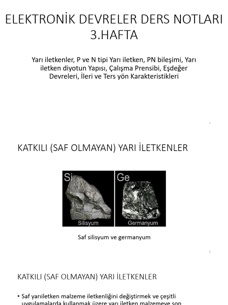 Elektronik Devreler Ders Notlari 3.hafta | PDF