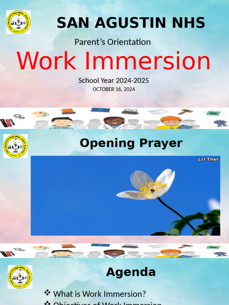 Work Immersion Orientation | PDF