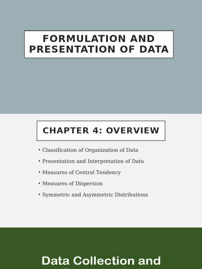 WEEK 3 and 4 - Formulation and Presentation of Data | PDF | Sampling ...