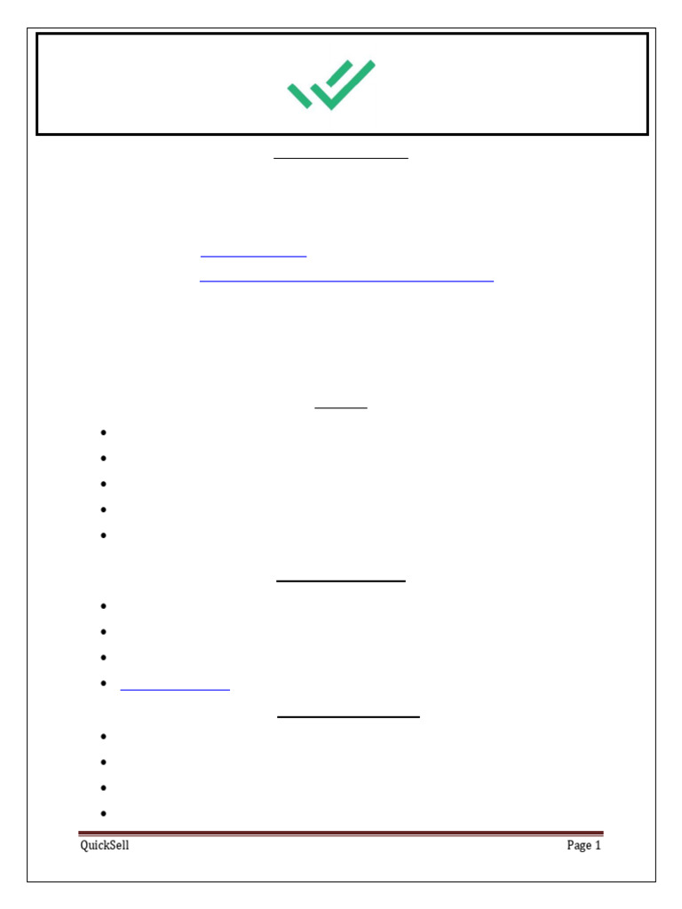 QuickSell Company Overview and Services | PDF
