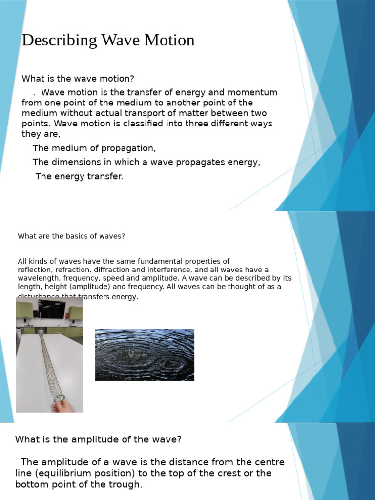 Describing Wave Motion | PDF | Waves | Transmission Medium