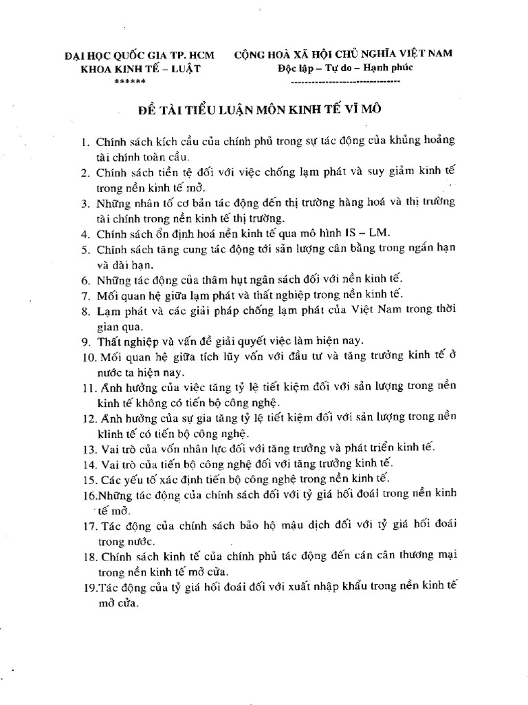 De Tai Tieu Luan Mon KTVM | PDF