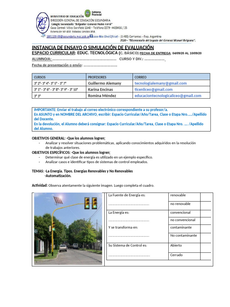 Inst Ens Eval-Educ Tecn-3° Año-7° Etapa | PDF | Aprendizaje | Evaluación