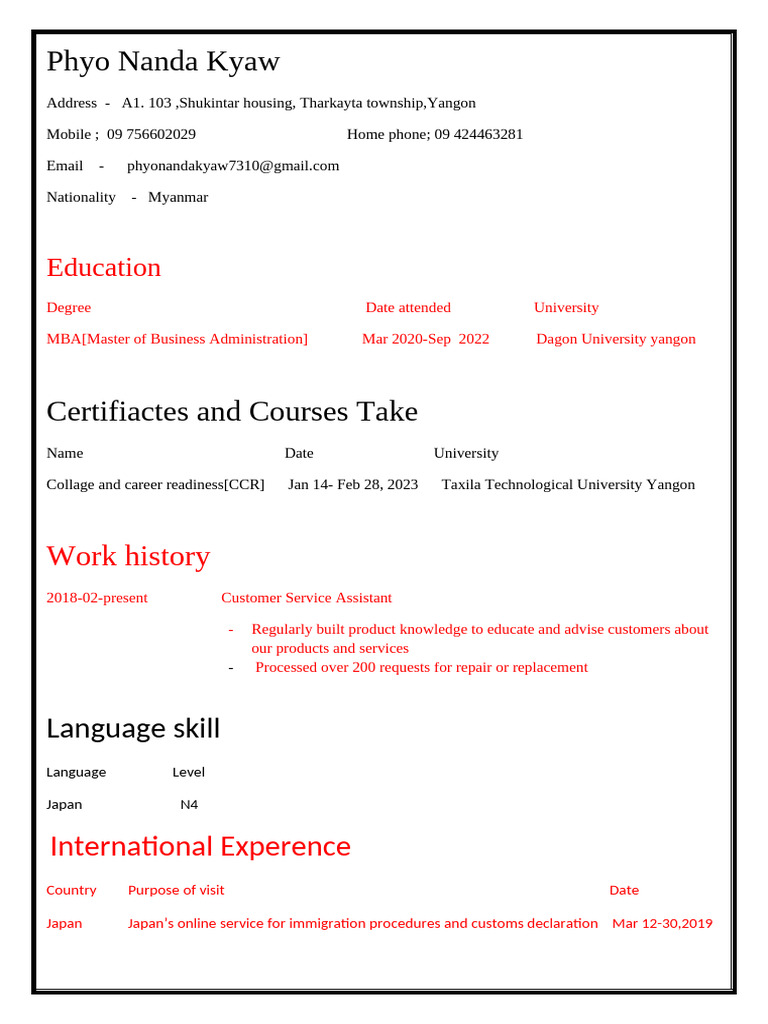 Phyo Nanda Kyaw: Education | PDF