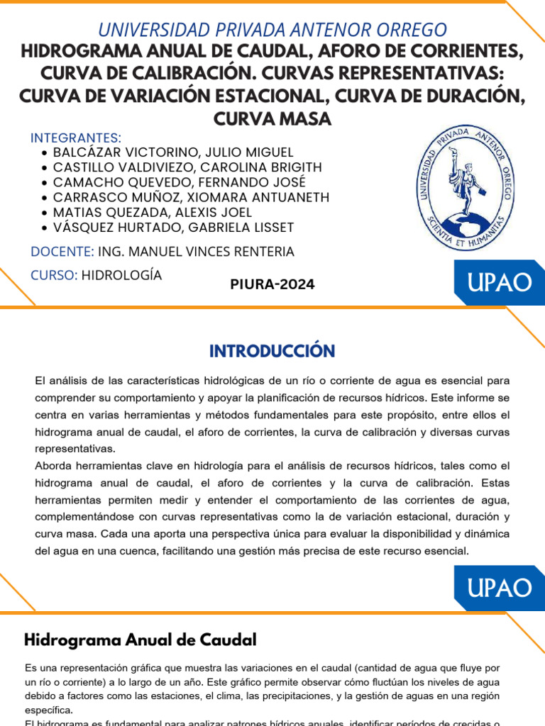 Herramientas Clave en Hidrología 2024 | PDF | Descarga (hidrología ...