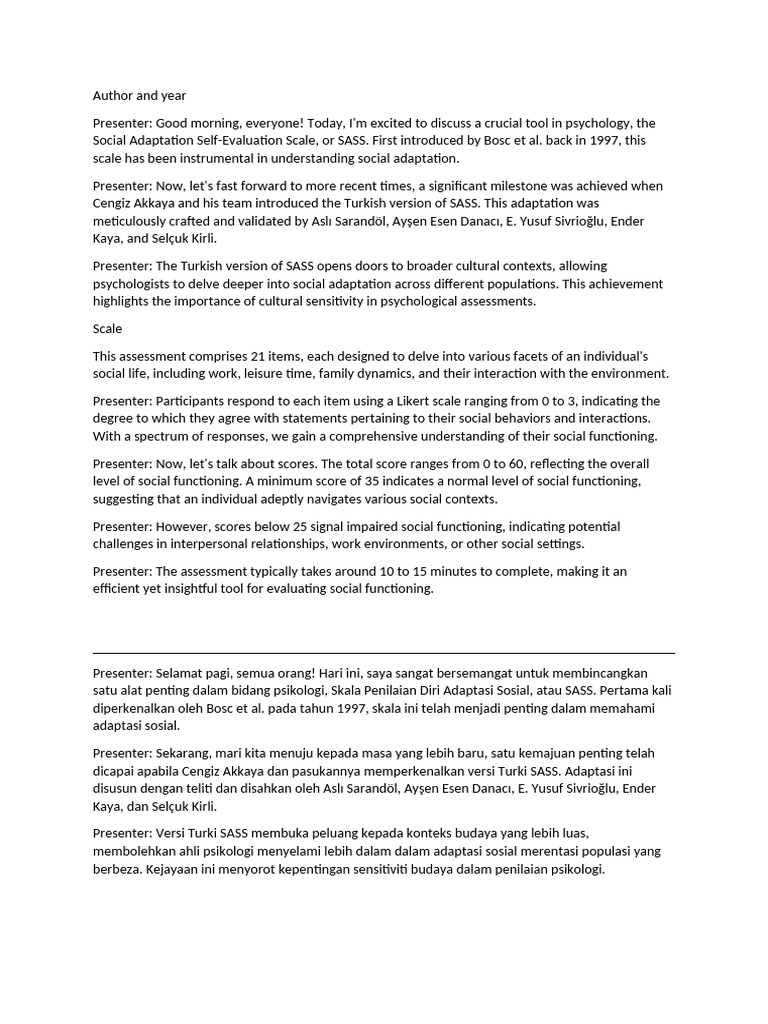 Skrip Presentation Sass | PDF