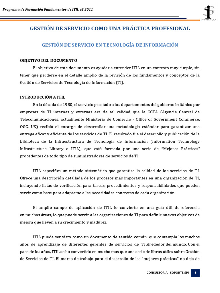 Fundamentos De Itil V3 2011 Pdf Itil It Service Management