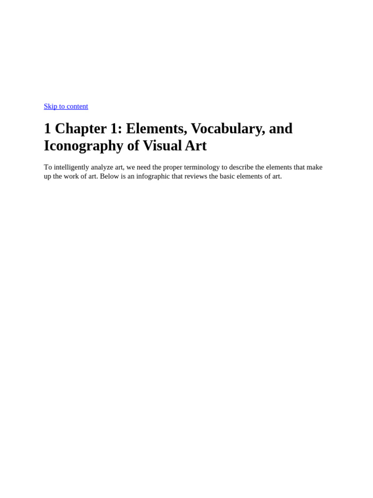 Chapter 1 Elements Vocabulary and Iconography of Visual Art | PDF | Works Of Art | The Arts