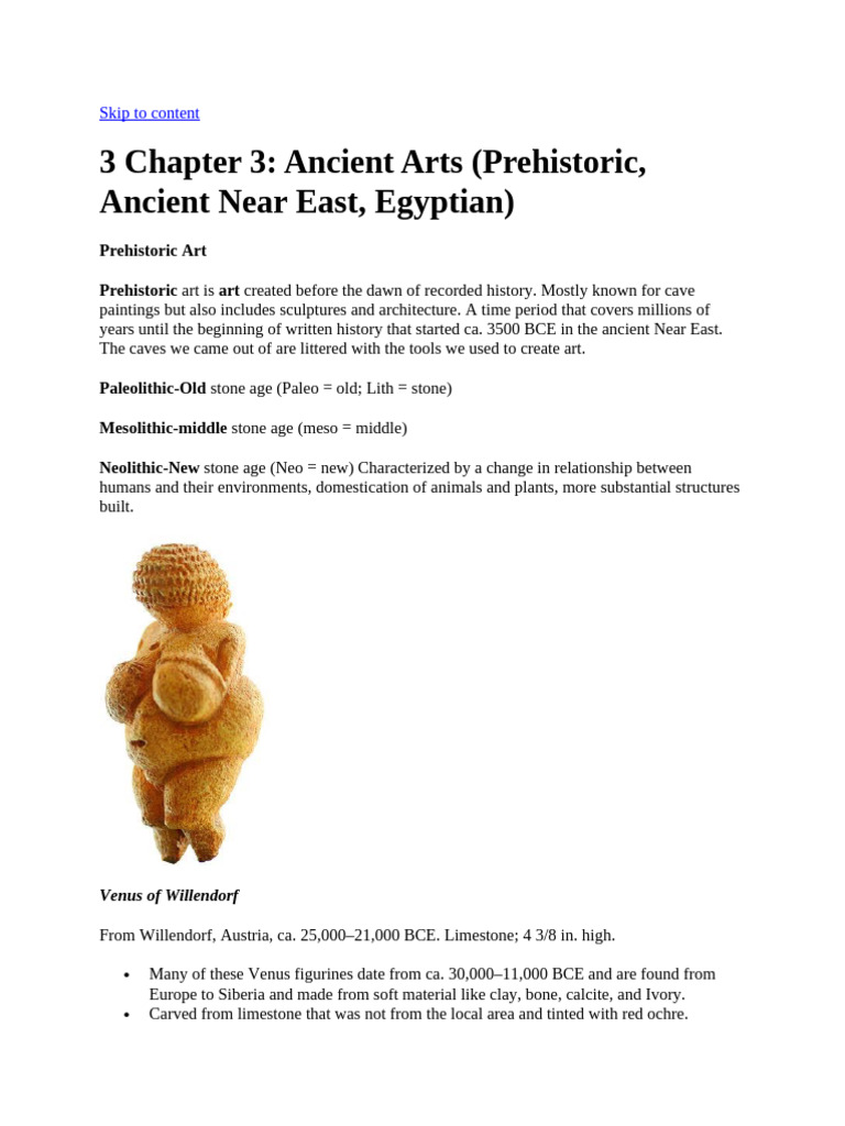 3 Chapter 3 Ancient Arts (Prehistoric Ancient Near East Egyptian) | PDF ...