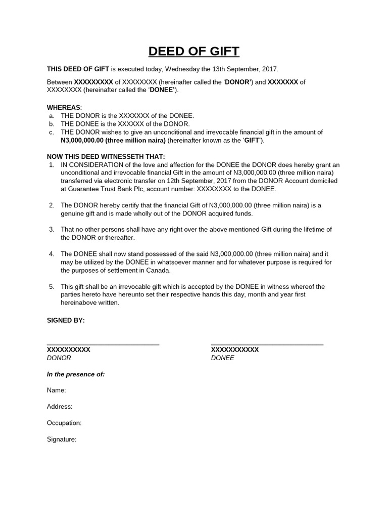 Gift Deed Sample-3 | PDF
