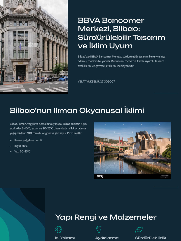BBVA Bancomer Merkezi Bilbao Surdurulebilir Tasarim Ve Iklim Uyum | PDF