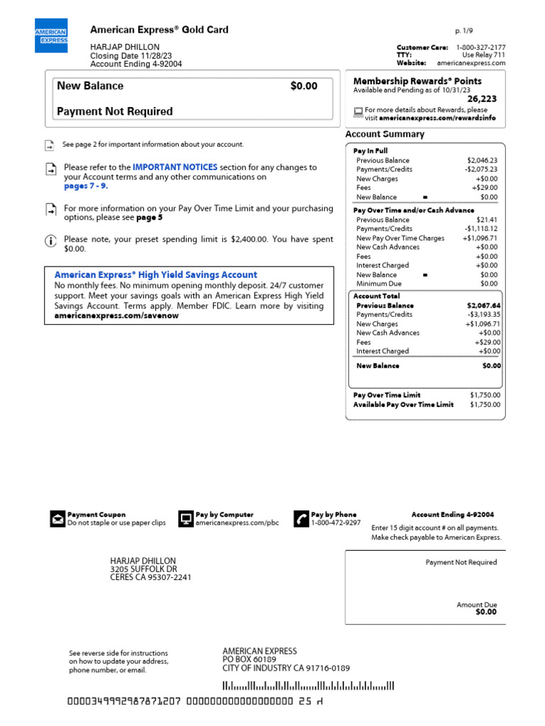 Proof of Address-Amexx | PDF | Credit Card | American Express