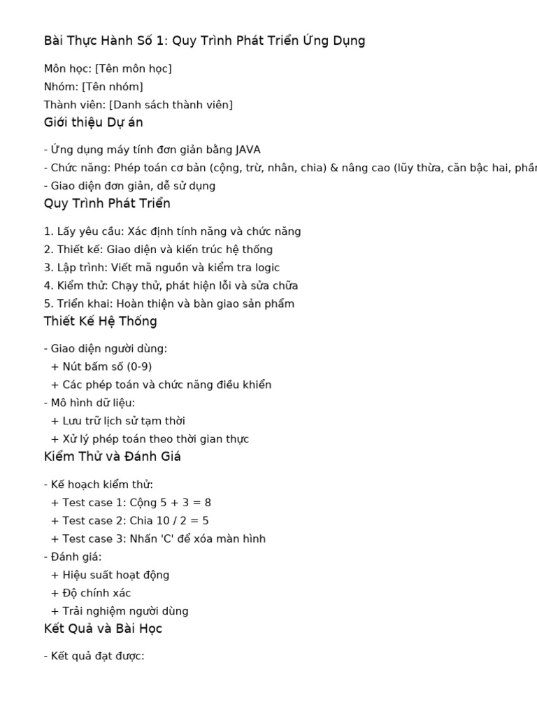 Bai Thuc Hanh 1 | PDF