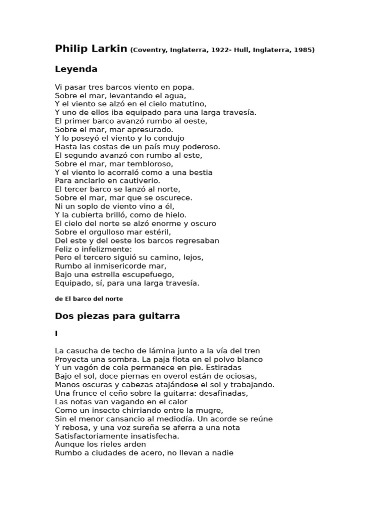Poesía de Philip Larkin: Temas y Estilo | PDF