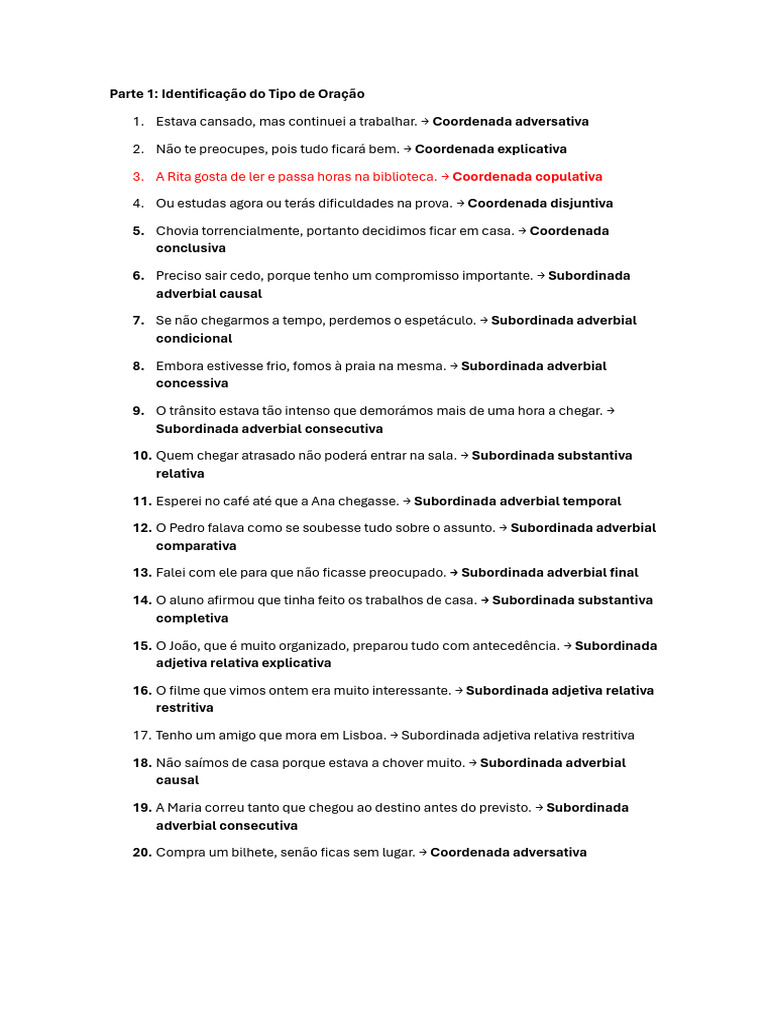 correção de portigues oracões e funcões | PDF | Assunto (gramática)