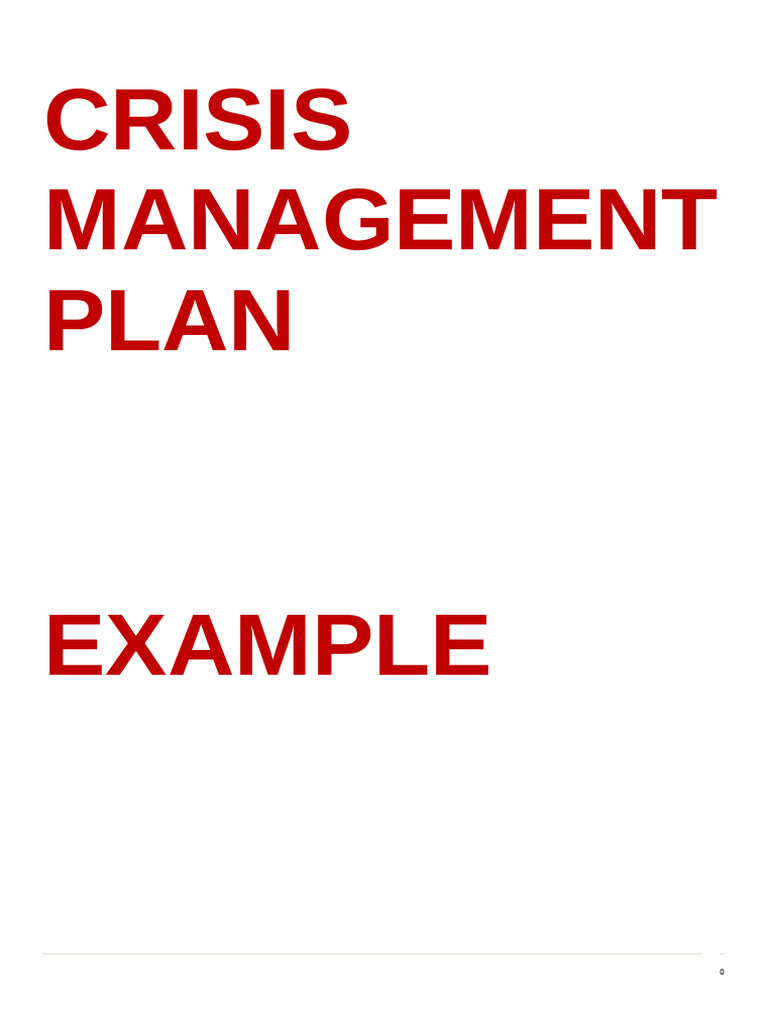 Crisis Management Plan Template 10092024 (003) | PDF | Crisis ...