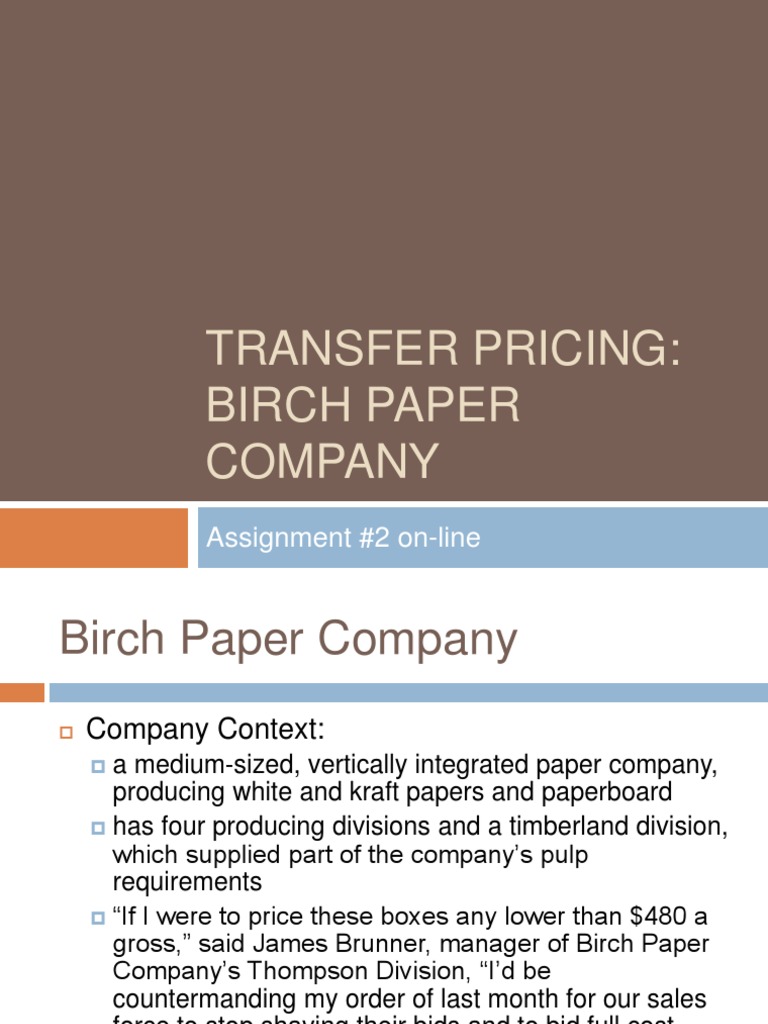 Birch Paper Company | PDF | Business