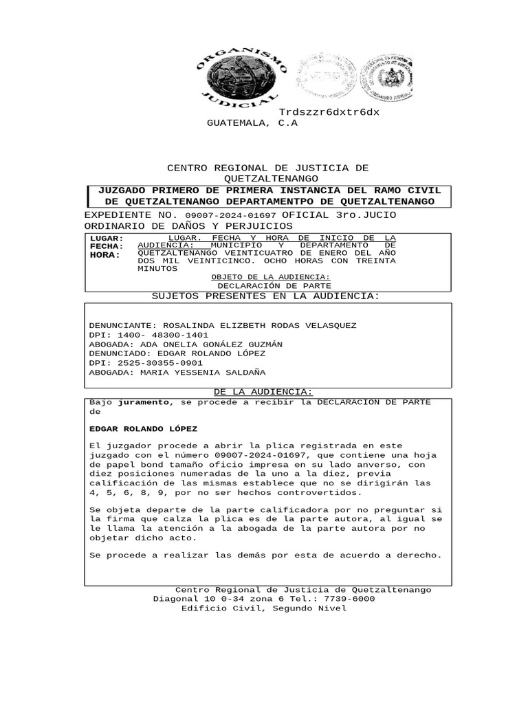 Declaracion - de - Parte - LIC ADI | PDF