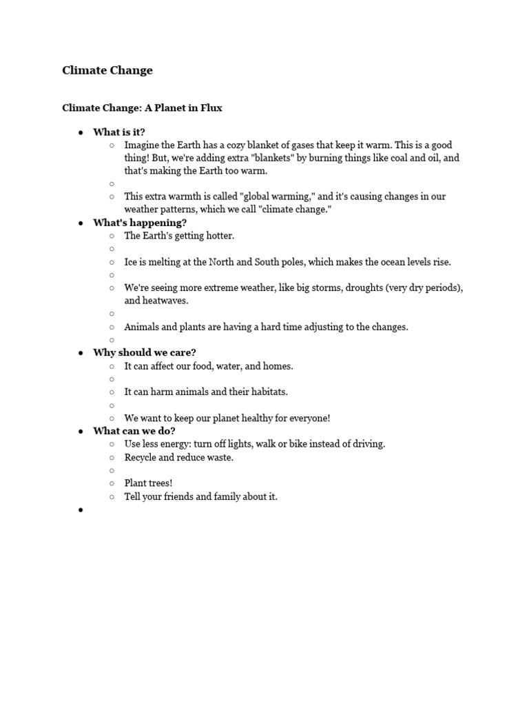 Climate Change Notes | PDF