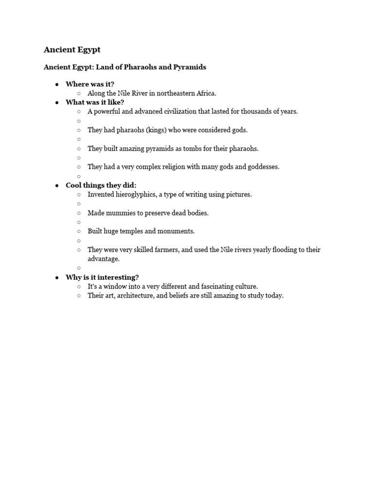 Ancient Egypt Notes | PDF