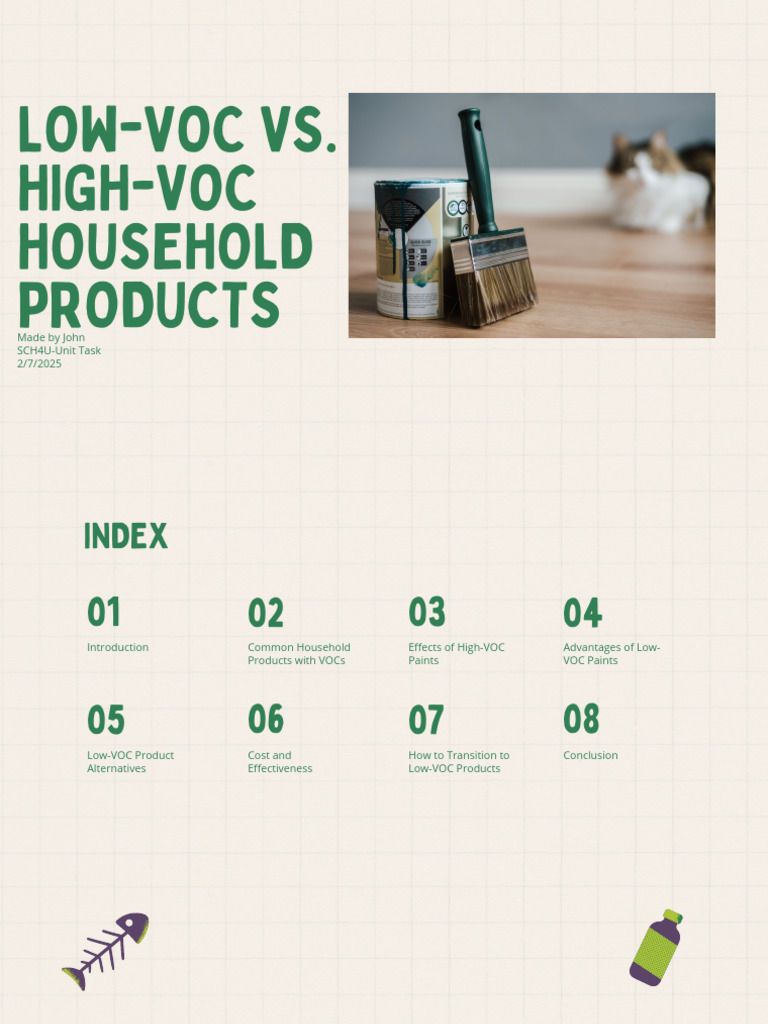 Low-VOC vs High-VOC Household Products | PDF | Volatile Organic ...
