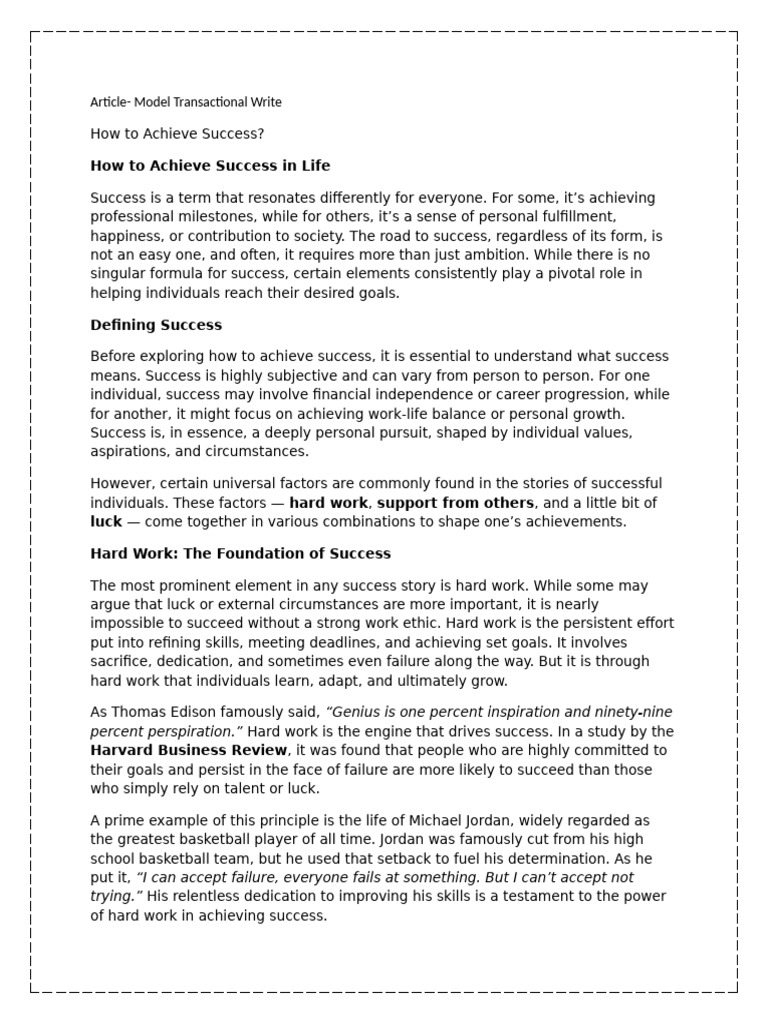 Article - Model Transactional Write | PDF | Psychological Resilience ...