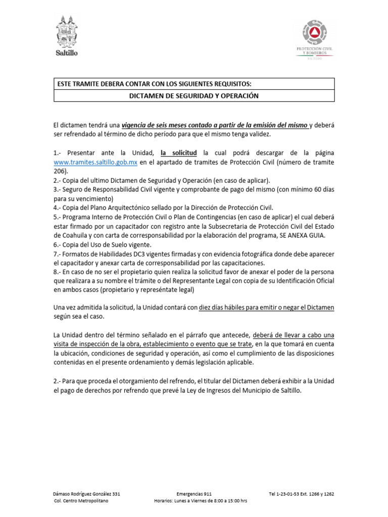 Requisitos Programa de Proteccion Civil 2025 206 | PDF | Defensa Civil