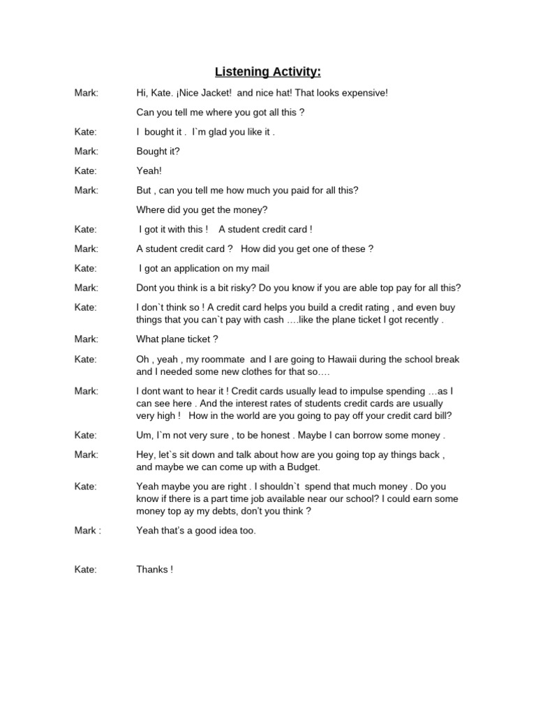 Listening Activity | PDF