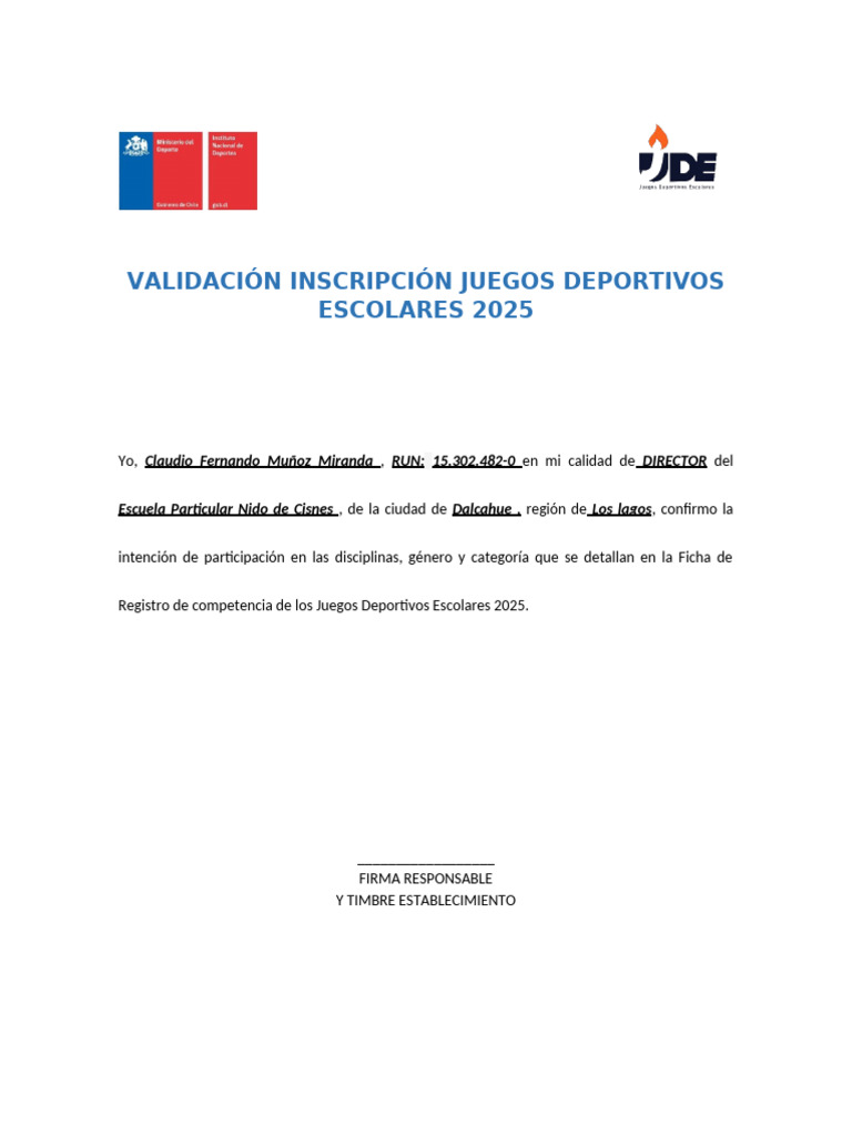 Inscripcion JDE 2025 | PDF
