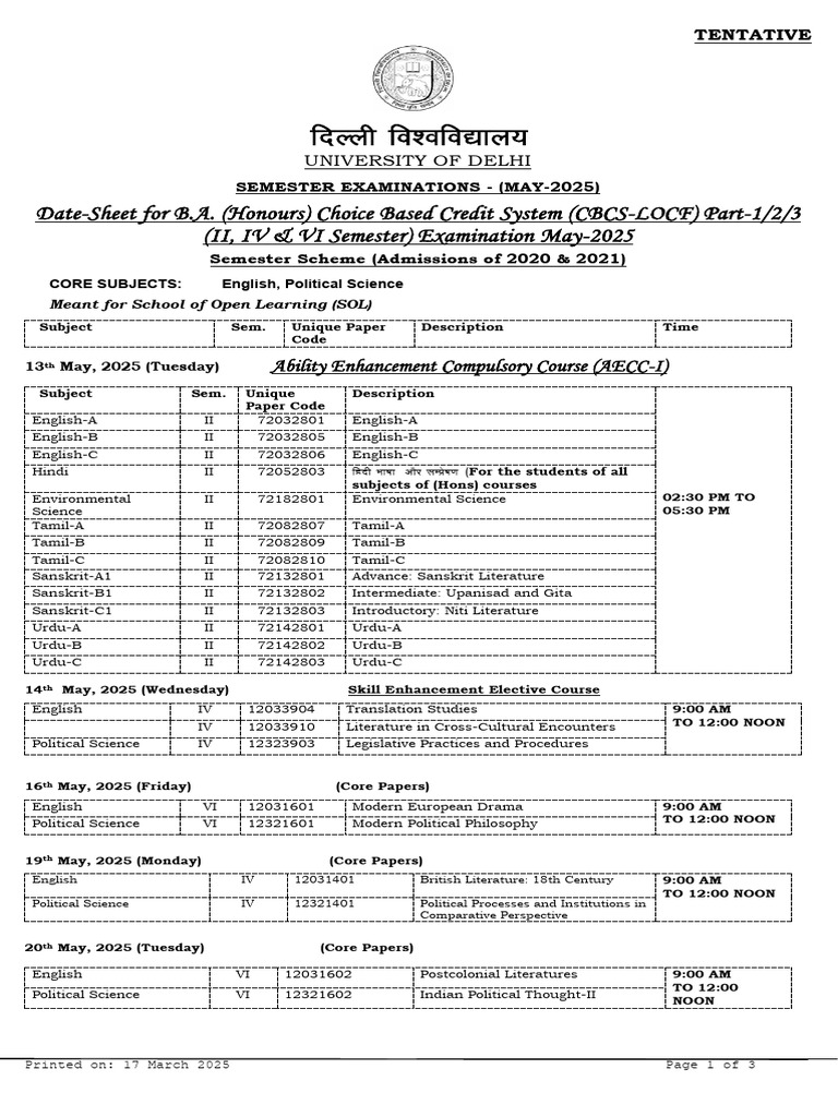 2025-03-19-Sol-Ba (H) 2022-Sem.-Ii-Iv - Vi (CBCS) | PDF | Political Science | Science