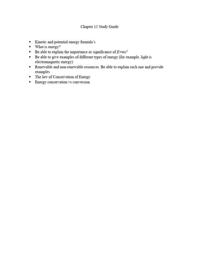 Chapter 15 Study Guide | PDF
