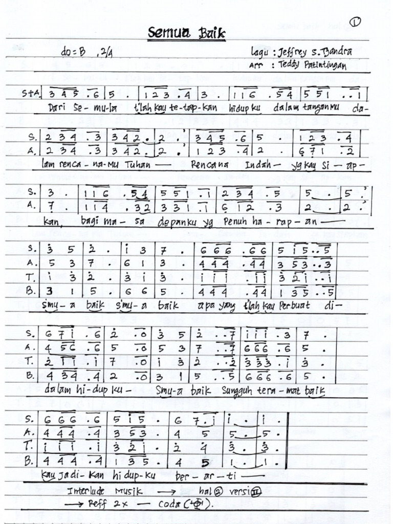 Semua Baik SATB | PDF