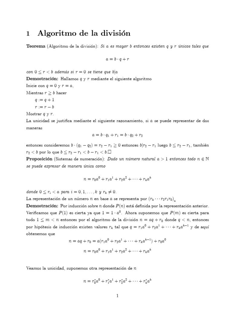 02_Algoritmo de la division | PDF | Matemáticas