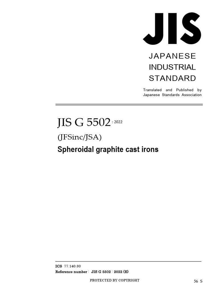 JIS Pre - Jis - G - 05502 - 000 - 000 - 2022 - e - Ed10 - CH | PDF | International Organization ...