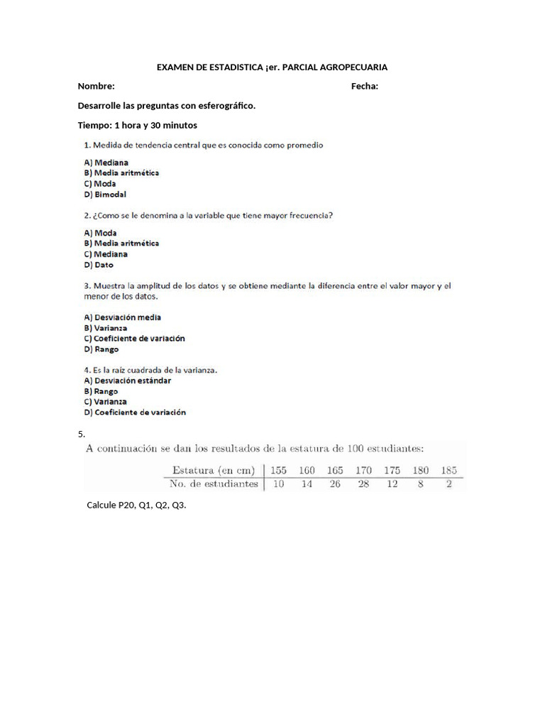 Preguntas de Estadistica | PDF