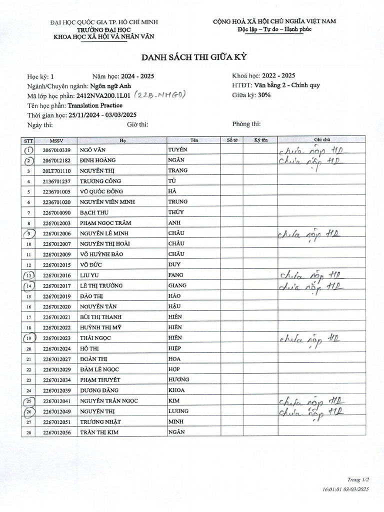 DS K.2022B NOP HOC PHI (Trans. Practice) | PDF