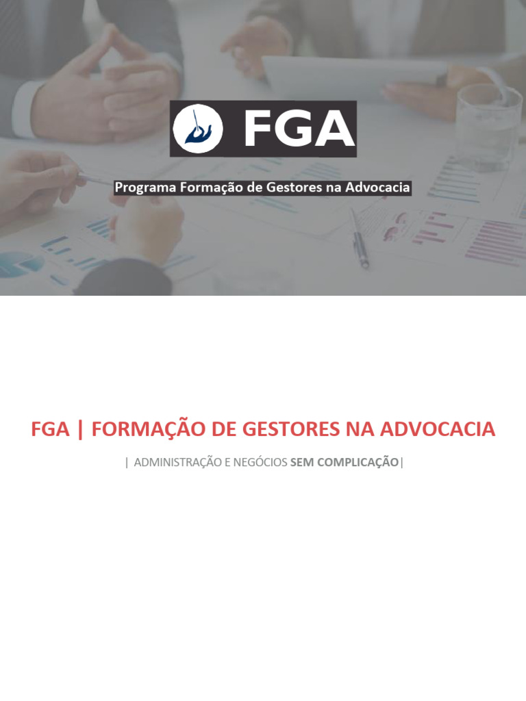 Programa de Gestão para Advogados FGA | PDF | Advogado | Gestão de ...