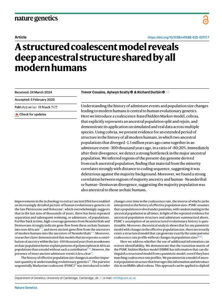 s41588 025 02117 1 - Compressed | PDF | Genetics | Biology