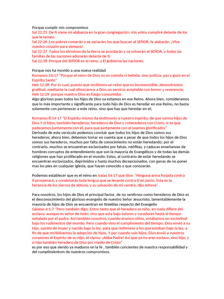 Porque Cumplir Mis Compromisos | PDF | Cristo (título) | Contenido bíblico