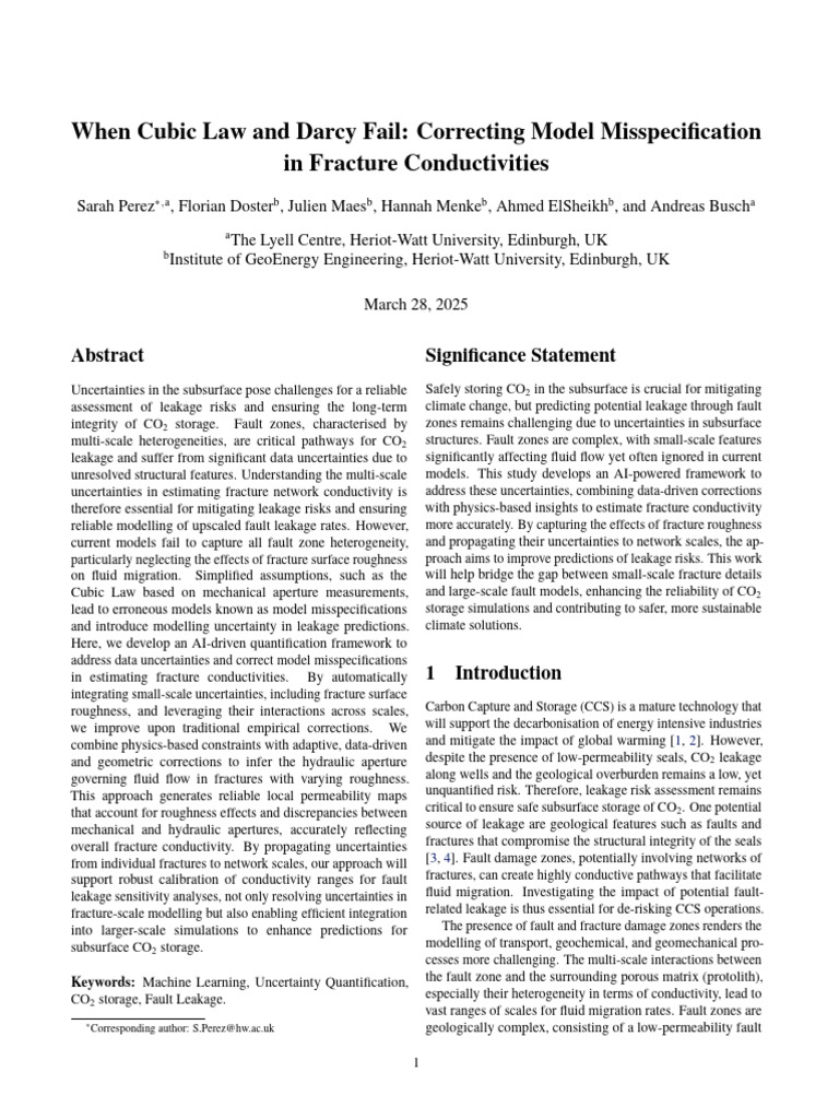 When Cubic Law and Darcy Fail: Correcting Model Misspecification in Fracture Conductivities ...