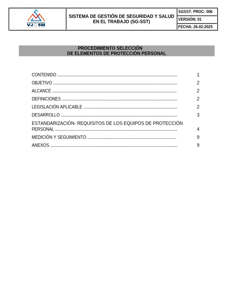 Procedimiento Selección Epp | PDF | ruido | Riesgo