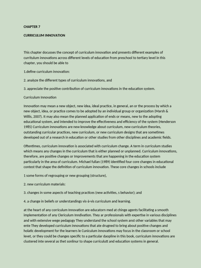 Curriculum Innovation in Livelihood Education | PDF | Differentiated ...