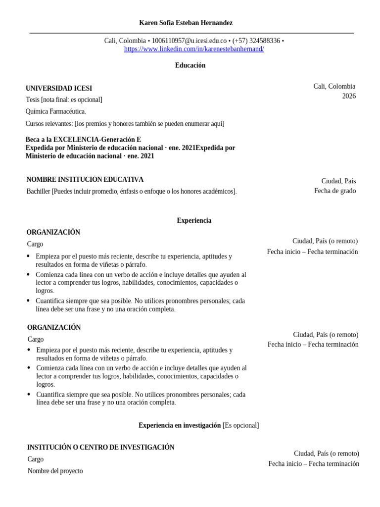 Plantilla Curriculum Harvard | PDF | Informática