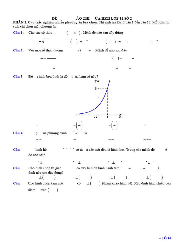 Đề Tham Khảo Thi Giữa Hkii Lớp 11 Số 2 | PDF