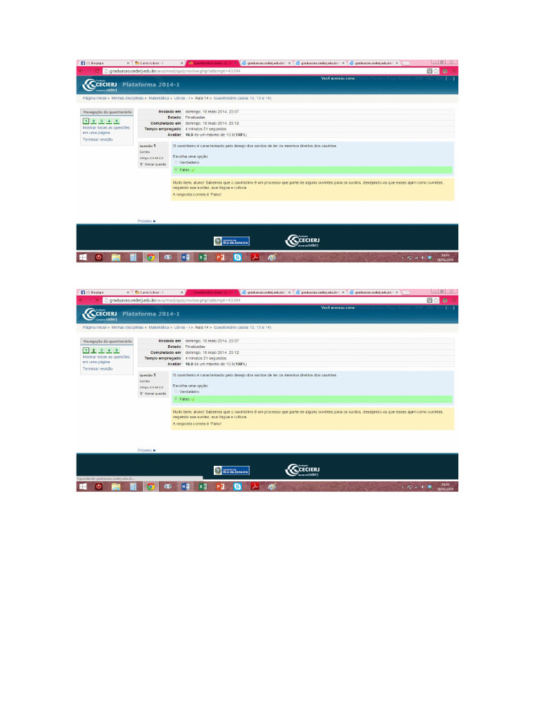 Questionário libras 2014.1 aula 12-14 | PDF