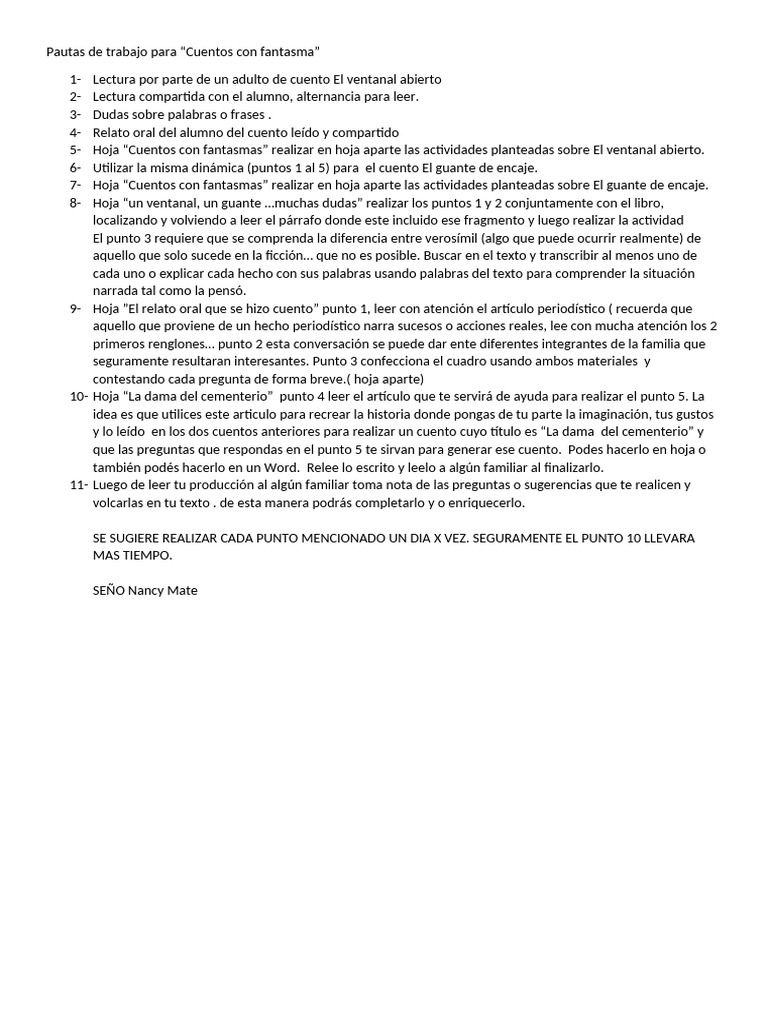 Actividades de lectura y escritura creativa | PDF | Cuentos