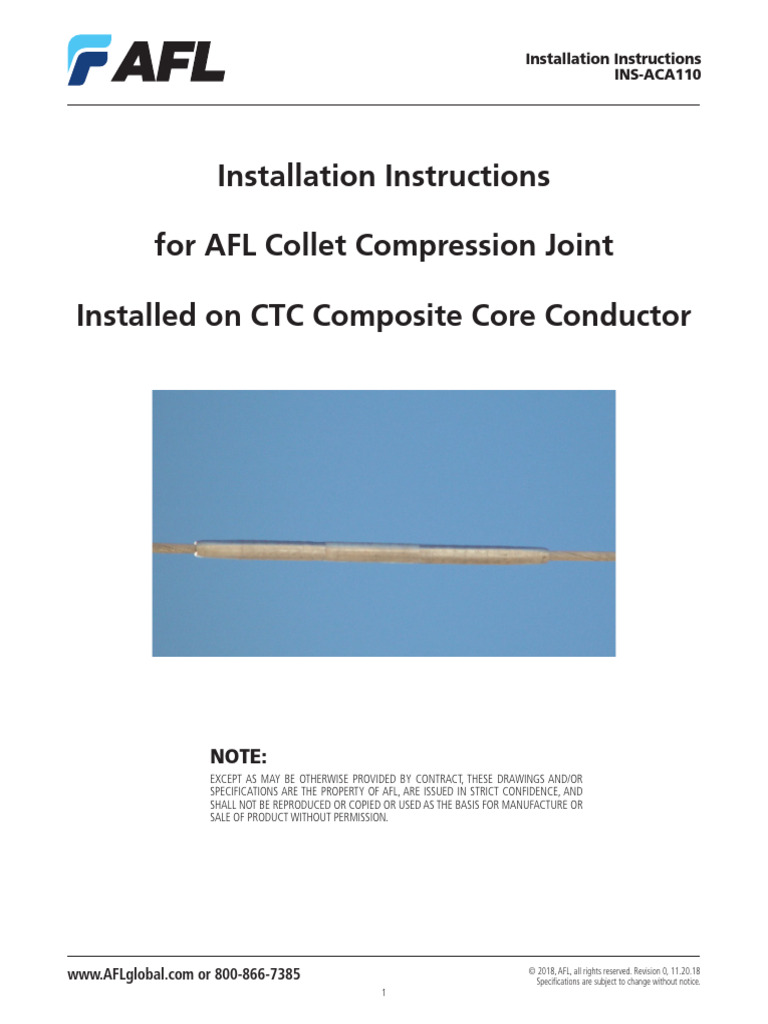 Instructions AFL Collet Comp Joint CTC Composite Core Con | PDF | Wire ...