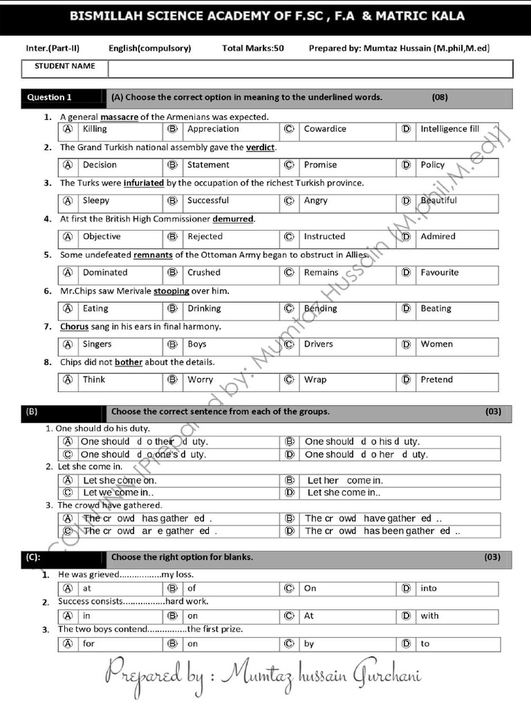 Test 2nd Year | PDF