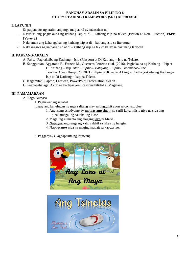 Banghay Aralin Sa Filipino 6 | PDF
