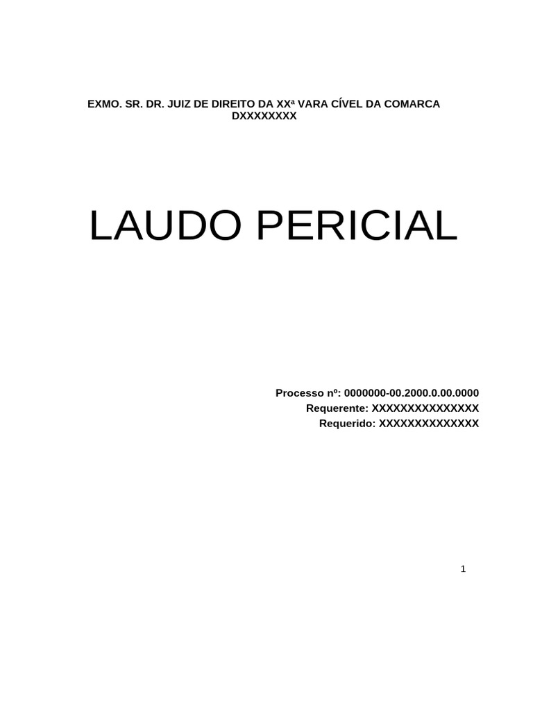 laudo-pericial-modelo | PDF | Testemunha especializada